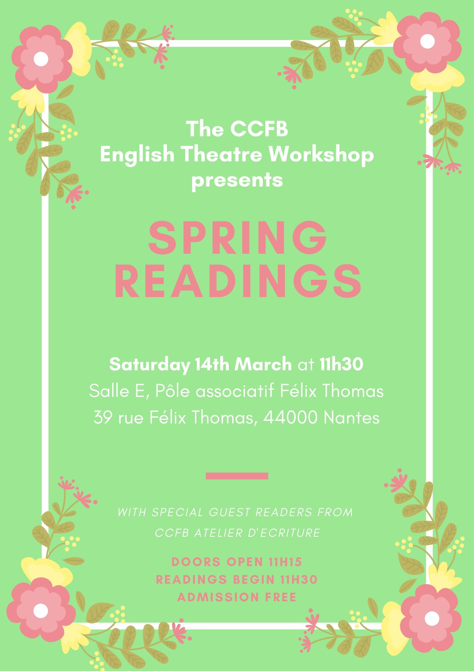 Spring Readings - Centre culturel franco-britannique